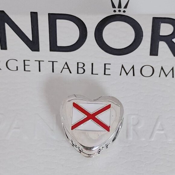Pandora | Jewelry | Pandora Alabama Flag Heart Charm Bead Exclusive ...